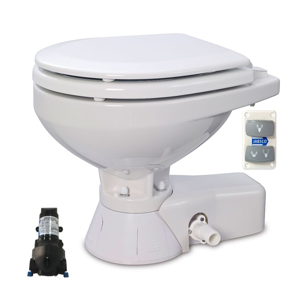 Inodoro eléctrico Jabsco 37245 Series Quiet Flush - Tazón compacto ...