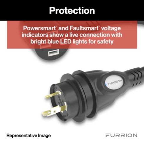 Furrion Pigtail Adapter - 50A Connector to 30A Plug, Black FP5230R-SB