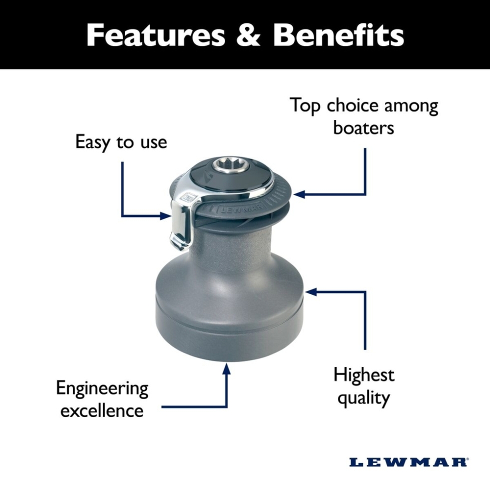 Lewmar Ocean Self Tailing Winch 46AST Two Speed Aluminum