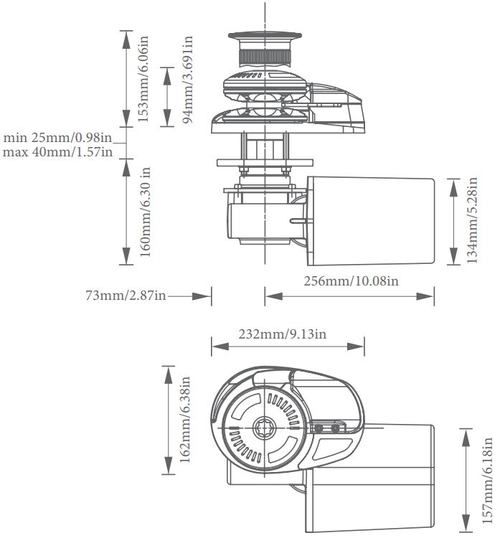 LOFRANS Project 1000 Windlass - Vertical, Low Profile, Chrome - 1000W