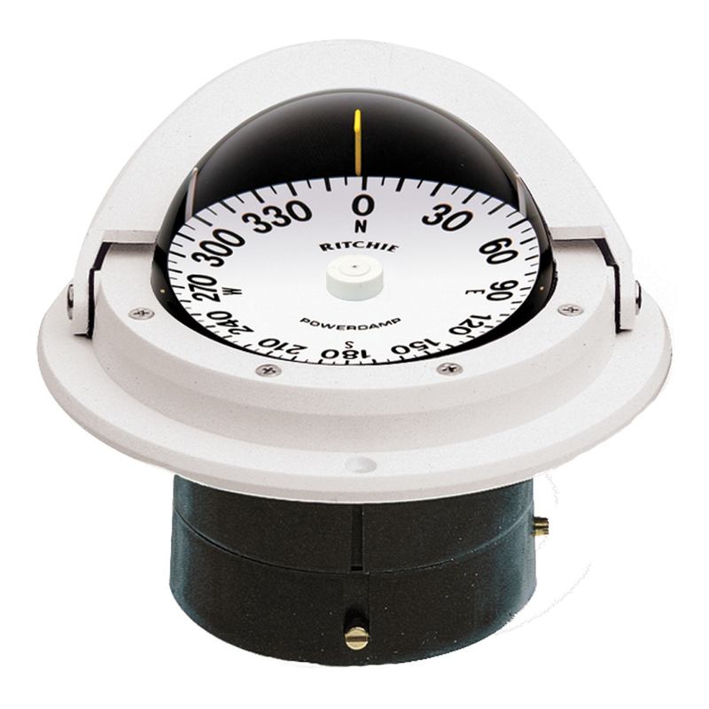 F-82W Ritchie Navigation Voyager Compass - Flush Mount - White