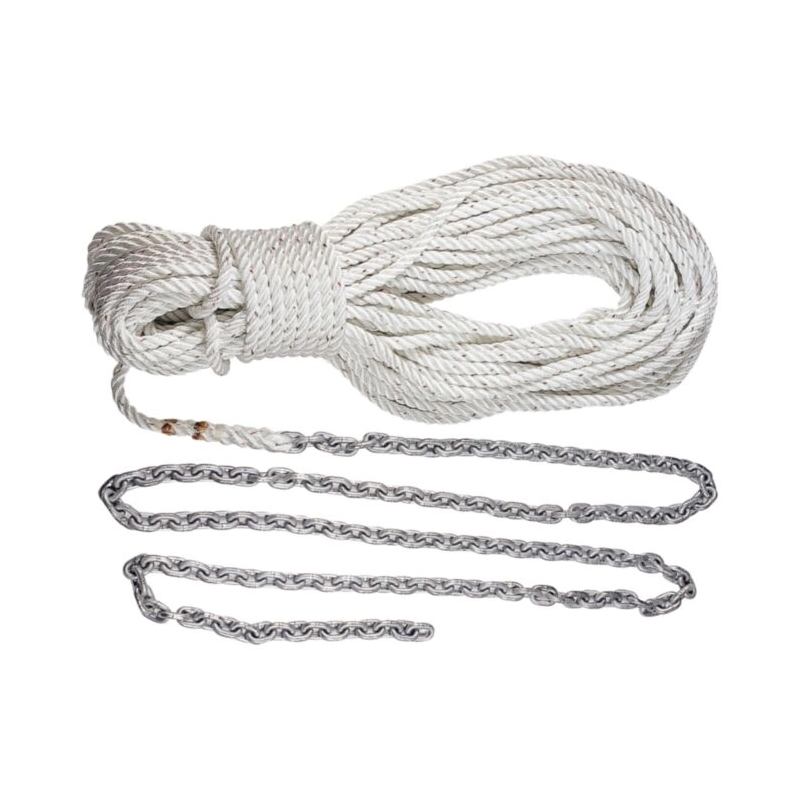 Lewmar Anchor Rode - 5' 1/4" G4 Chain, 100' 1/2" 3-Strand Nylon Rope ...
