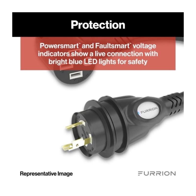 Furrion Pigtail Adapter - 50A Connector to 30A Plug, Black FP5230R-SB