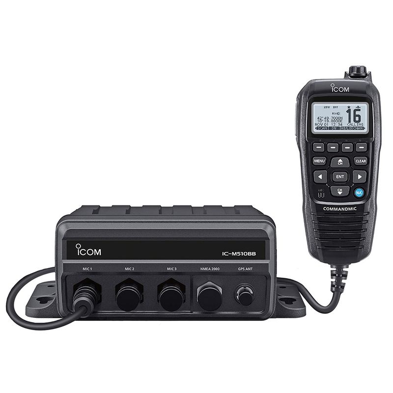 Icom M510BB 21 Black Box VHF w/Black Command Mic 3 Command Mic Ports