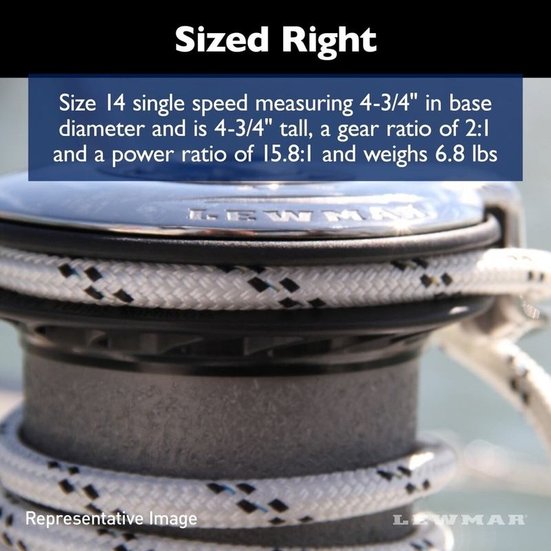 Lewmar Ocean Self Tailing Winch 16AST Single Speed Aluminum