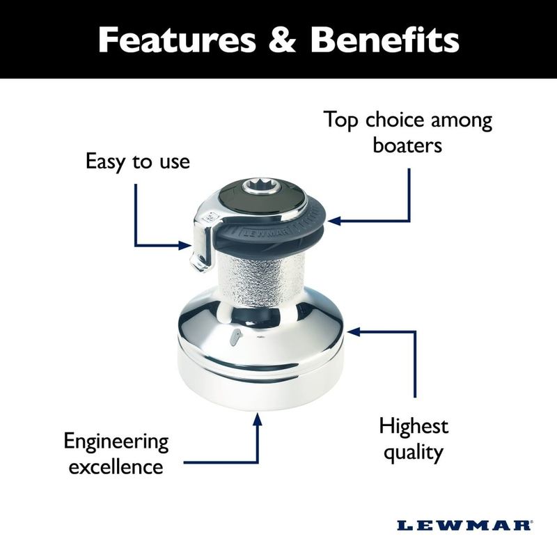Lewmar Ocean Self Tailing Winch 46CST Two Speed Chrome