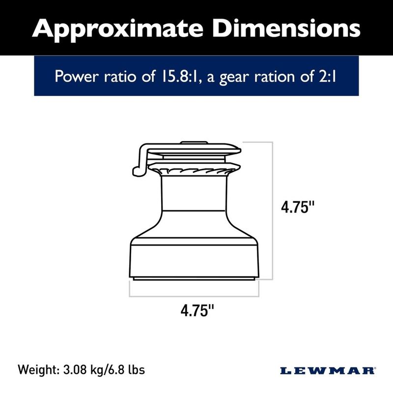 Lewmar Ocean Self Tailing Winch 14CST Single Speed Chrome
