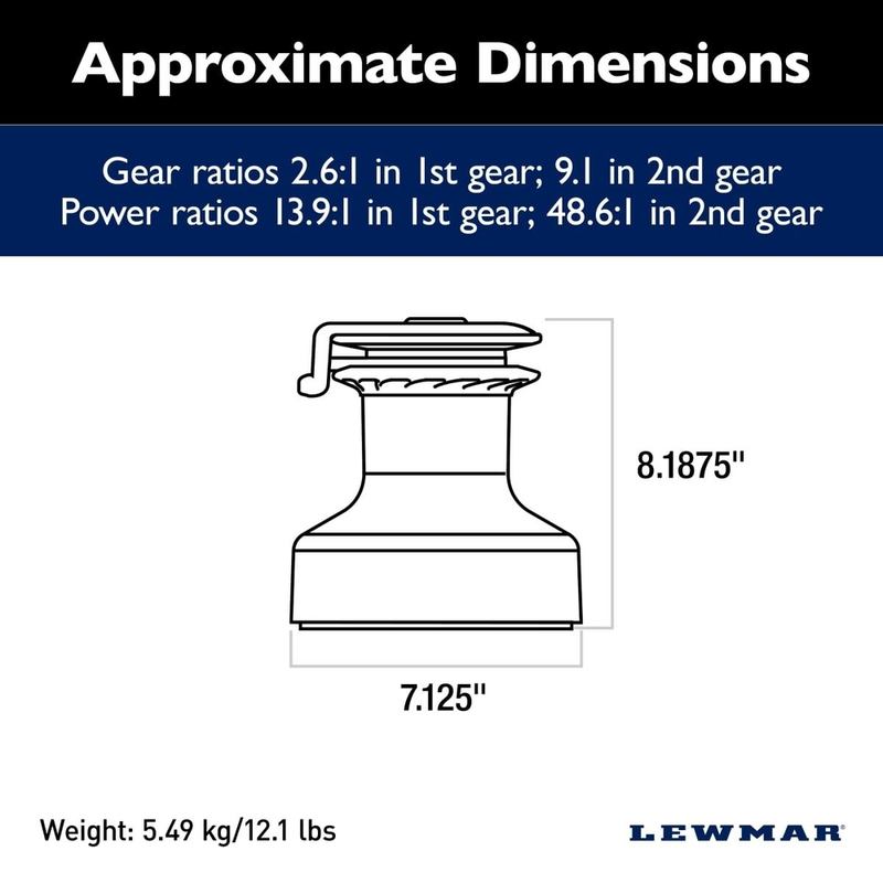 Lewmar Ocean Self Tailing Winch 48CST Two Speed Chrome