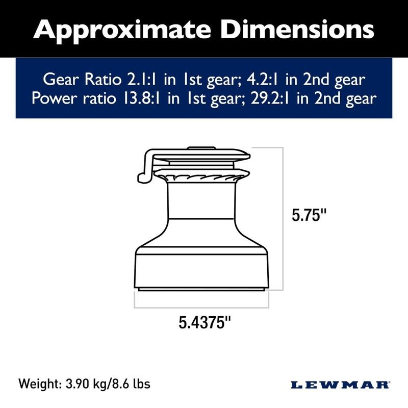 Lewmar Ocean Self Tailing Winch 30AST Two Speed Aluminum