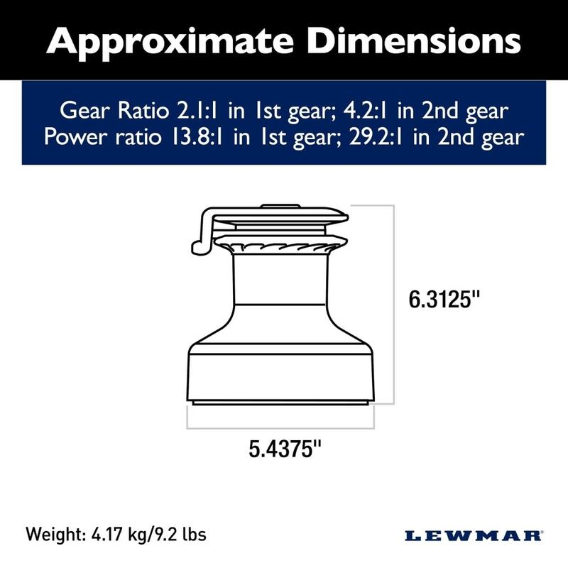 Lewmar Ocean Self Tailing Winch 30CST Two Speed Chrome