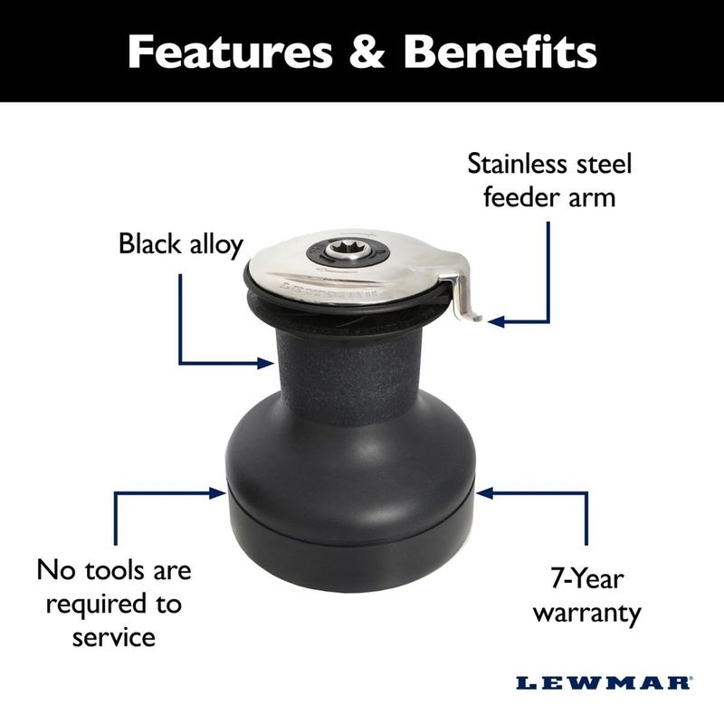 Lewmar 30ST EVO Self Tailing Alloy Winch Black