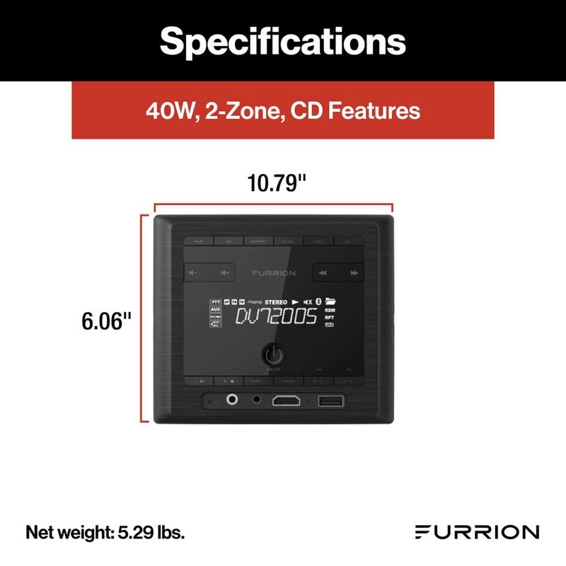 Furrion RV & Marine Entertainment System - 40W, 2-Zone DV7200S